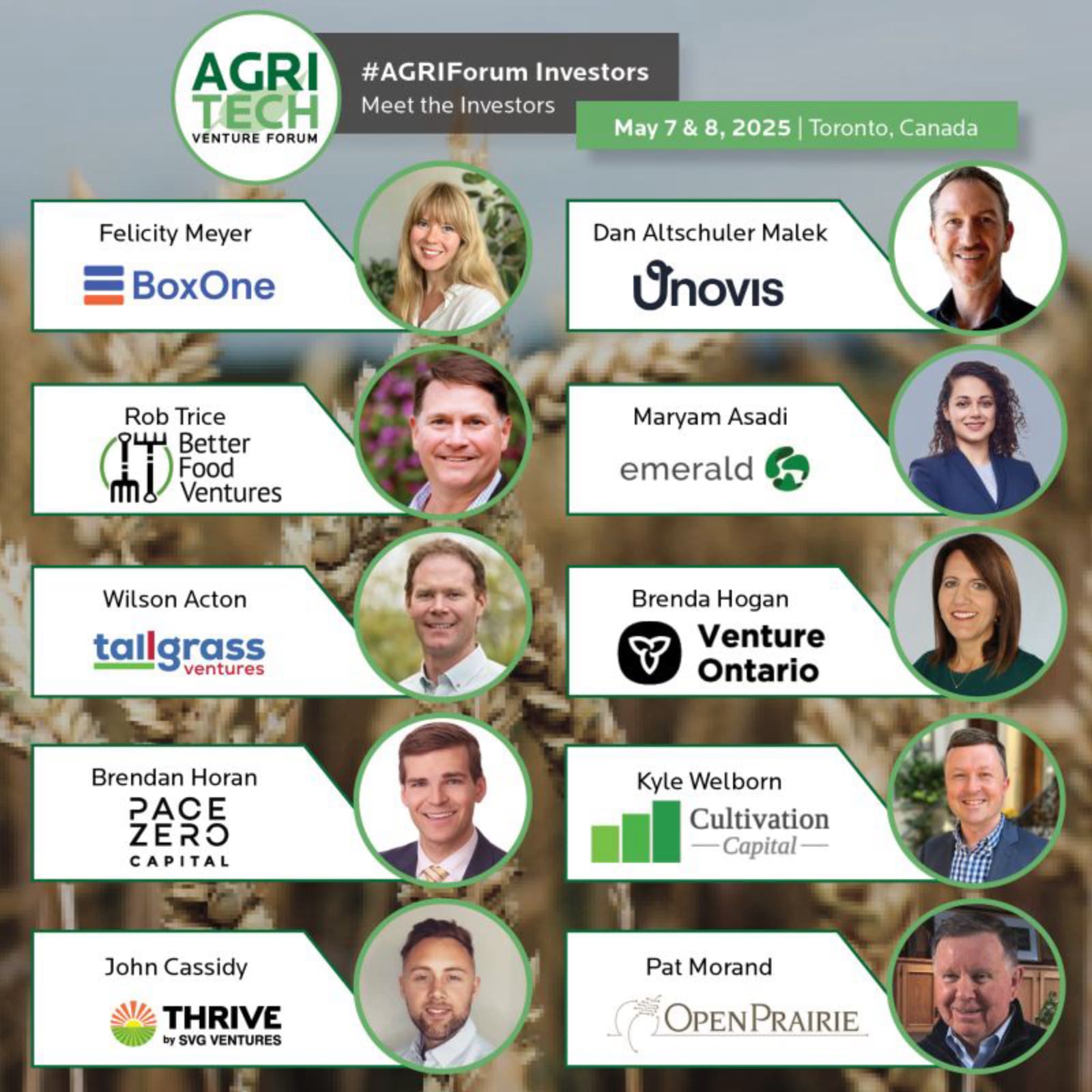 AGRI Tech Venture Forum 2025 | May 7–8 | Toronto, ON